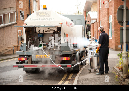 British Oxygen Company BOC liquid gas material in articulated tanker ...