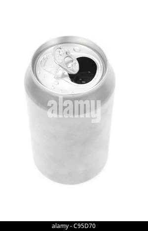 a silver soda can with white background Stock Photo - Alamy