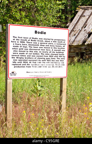 Image of the welcome sign for Bodie, Washington Stock Photo - Alamy