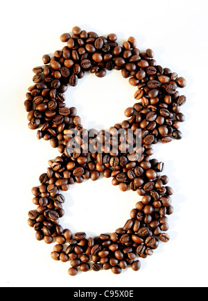 Numbers made from coffee beans Stock Photo - Alamy