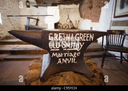 Scotland, Gretna Green, Marriage Anvil in the Old Blacksmith's Shop ...