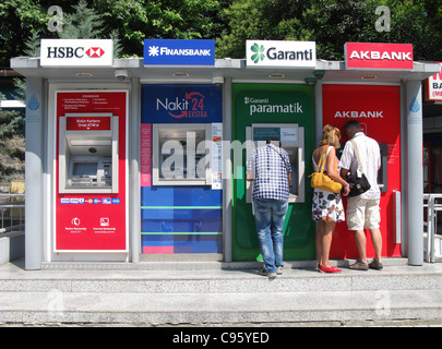 Turkey , Istanbul , Sultanahmet , ATM machines Garanti , HSBC , AKBank ...
