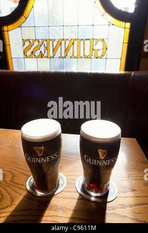 Republic of Ireland, two pints of Guinness Stock Photo - Alamy
