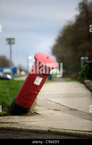 Damaged Royal Mail Box, Onthank, Kilmarnock, Scotland Stock Photo - Alamy