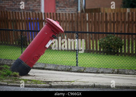 Damaged Royal Mail Box, Onthank, Kilmarnock, Scotland Stock Photo - Alamy
