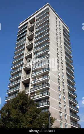 Post war high rise council housing Cecil Rhodes House on the Goldington ...