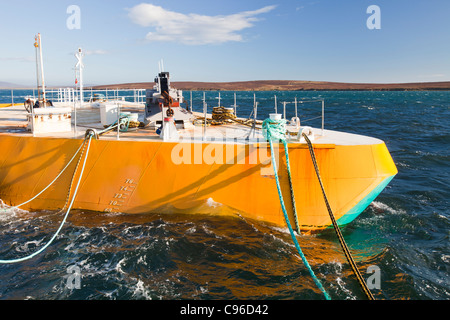 A Wello Penguin wave energy device on the dockside at Lyness on Hoy in ...