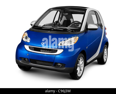 2008 Smart Fortwo fuel efficient mini city car. Front view. Isolated ...