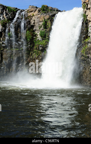 Ulaan Tsutgalan waterfall (also named as Orkhon Khurkhree) in Mongolia ...