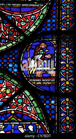 Cure of Hugh of Jervaux, Becket Miracle Window 5, Trinity Chapel ...
