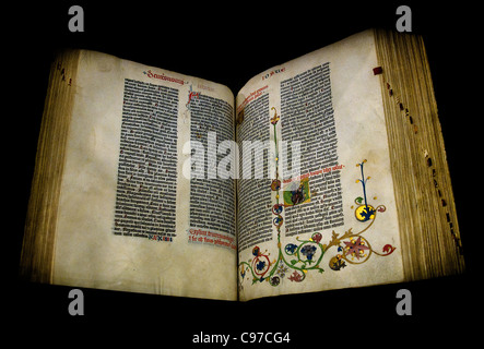 The Gutenberg Bible. First major book printed with a movable type ...