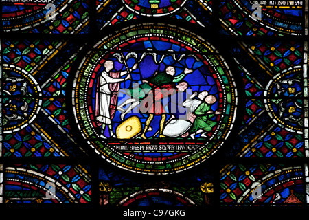 Medieval Stained Glass Roundel window, Labour of the Month, June ...