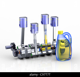 Oil filter of the internal combustion engine. Isolated. 3D Illustration ...