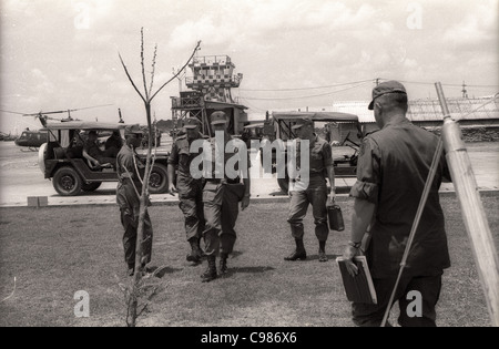 Vietnam War helicopter unit basecamp officers of 1st Aviation Brigade ...