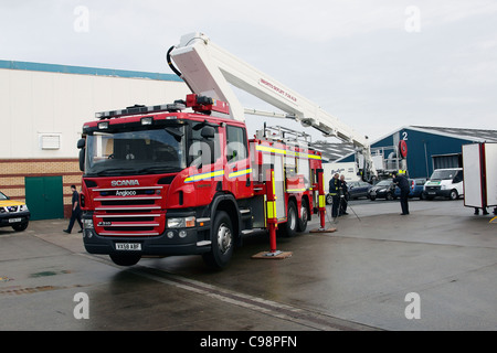 Scania Bronto Skylift fire engine Stock Photo - Alamy