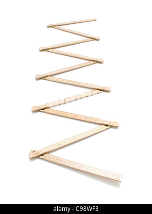 White carpenter's ruler isolated on the black background Stock Photo ...