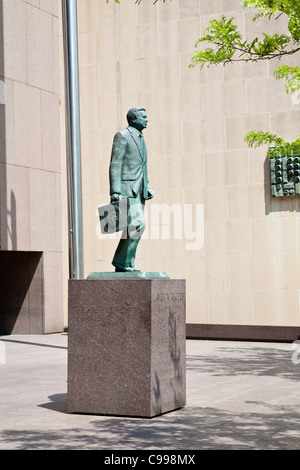 Statue of James A. Rhodes in front of the State Office Tower in ...