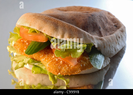 Chicken Schnitzel Pita Stock Photo - Alamy