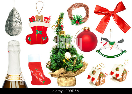 Set of various Christmas ornaments Stock Photo - Alamy