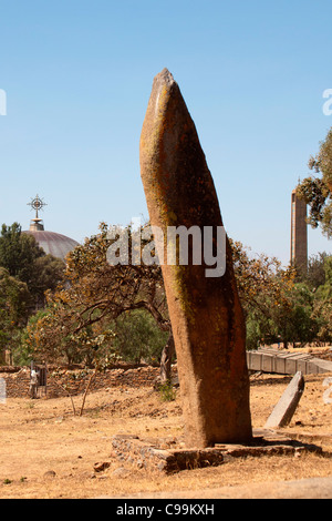 An undecorated stele at the Northern Stelae Field in Aksum, Northern ...