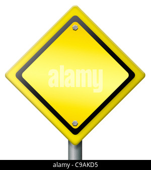 Blank yellow diamond road sign isolated on white background Stock Photo ...