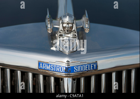 armstrong siddeley classic car sphinx bonnet emblem and radiator grill ...