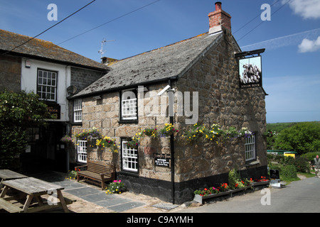 Logan Rock Inn at Treen Cornwall Stock Photo - Alamy