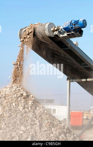 Industrial extraction of stone machine working in the stone mine with ...