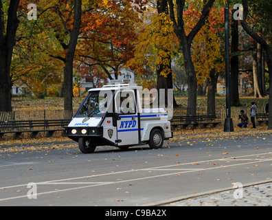 An New York Police Department 3 wheeled interceptor scooter parked on ...
