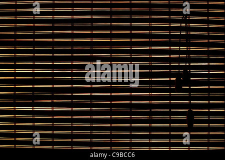 Back lit window bamboo blinds closed Stock Photo - Alamy