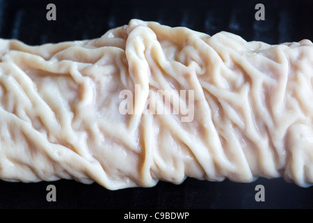Raw pigs intestine or Chitterlings ready for cooking - An example of ...