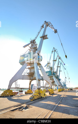 repairing a ship with the cranes of the port shipyard in the town of ...
