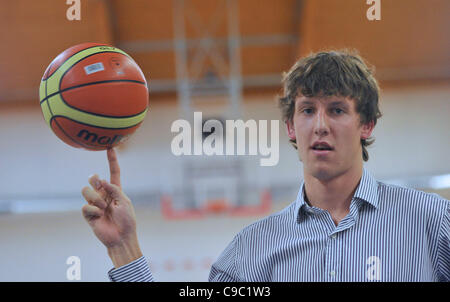 Czech basketball NBA player Jan Vesely is pictured during a press ...