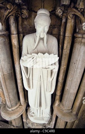 The Chinaman statue in it's niche during restoration of the Prichard ...