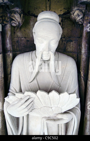 The Chinaman statue in it's niche during restoration of the Prichard ...