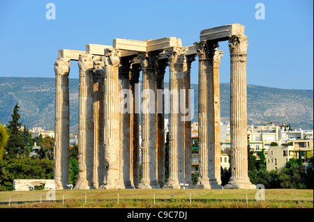 Plan of the Temple of Olympian Zeus, Athens Elevation of the base of ...