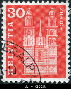 SWITZERLAND 1960: A stamp printed in Switzerland, depicts flower Datura ...