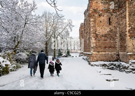 Colchester Castle in the snow, December 2020 Stock Photo - Alamy