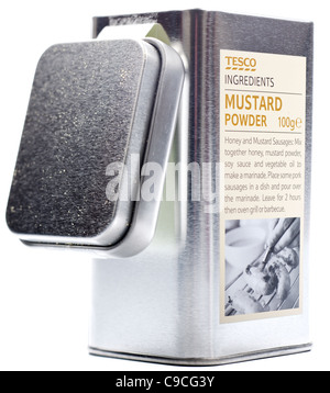 100 gram tin of Tesco Mustard powder Stock Photo - Alamy