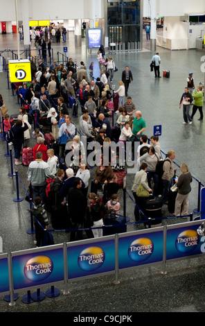 Thomas Cook check in desks at Gatwick Airport. Picture by James ...