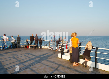 Fishing of Saltburn Pier, Saltburn By The Sea, Cleveland, north east ...