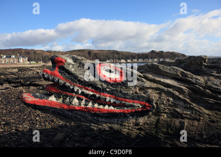 Crocodile Rock, Millport beach, on the island of Great Cumbrae, North ...