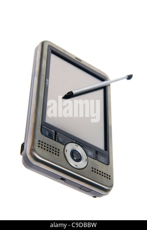 PDA phone with stylus isolated on white Stock Photo - Alamy