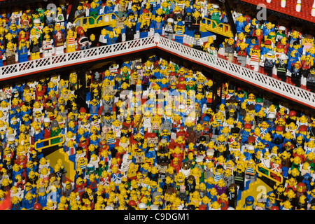 Lego model stadium and mini figure crowd at the Lego Convention at the ...