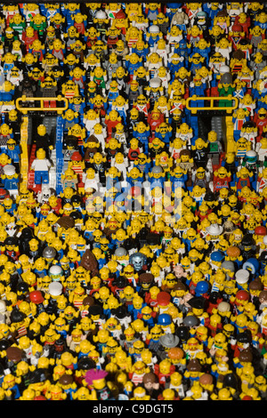 Lego model stadium and mini figure crowd at the Lego Convention at the ...