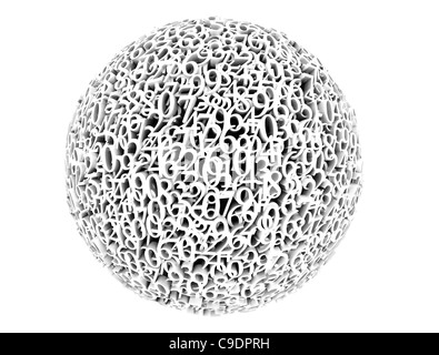 Mathematics background sphere made of 3d numbers glowing Stock Photo ...