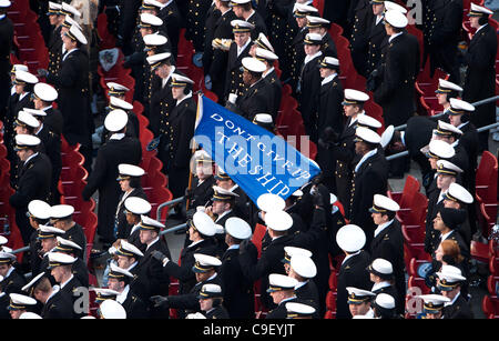 U.S. Navy cadets cheer on their team during the U.S. Army Military ...