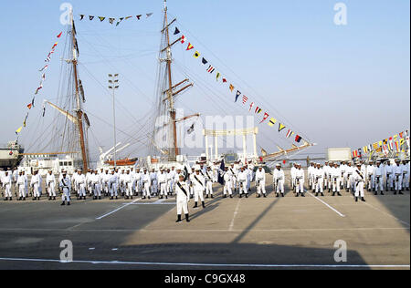 Smartly turned out parade formed up at the PN Annual Efficiency Parade ...