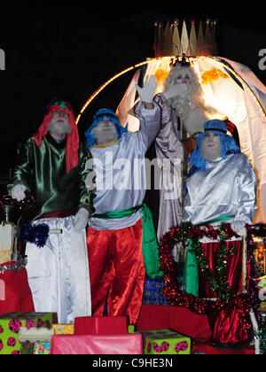 The Three Wise Men on their arrival at the Marina of Valencia, on ...