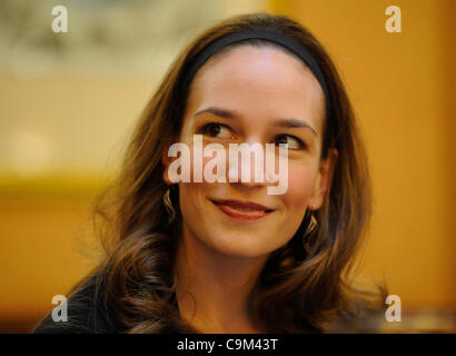 American mezzosoprano Kate Lindsey during a press conference in Prague ...